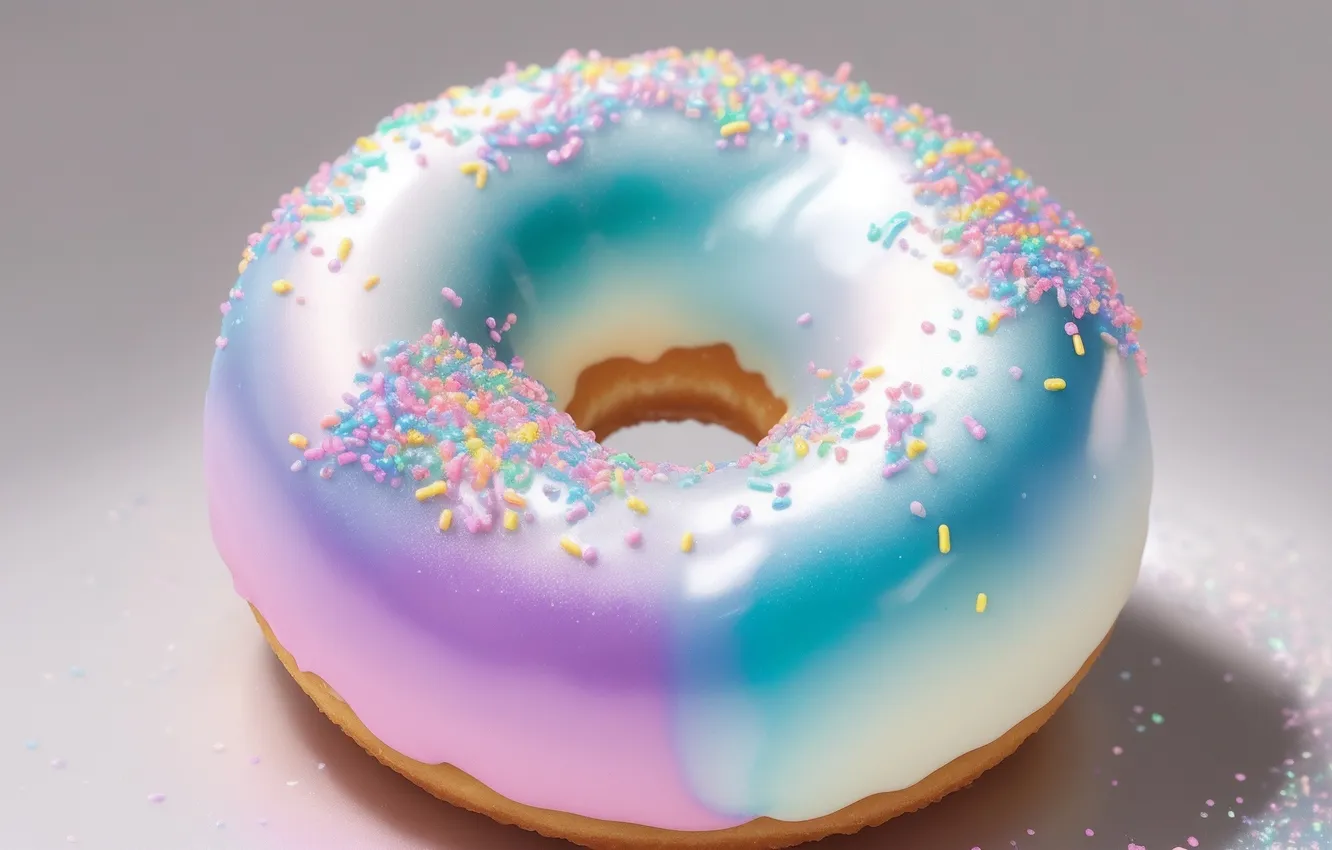 Wallpaper grey, pink, blue, figure, food, sequins, donuts, decoration ...