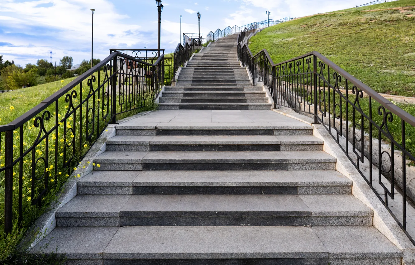 Wallpaper summer, ladder, Krasnoyarsk, Pokrovskaya Mountain for mobile ...