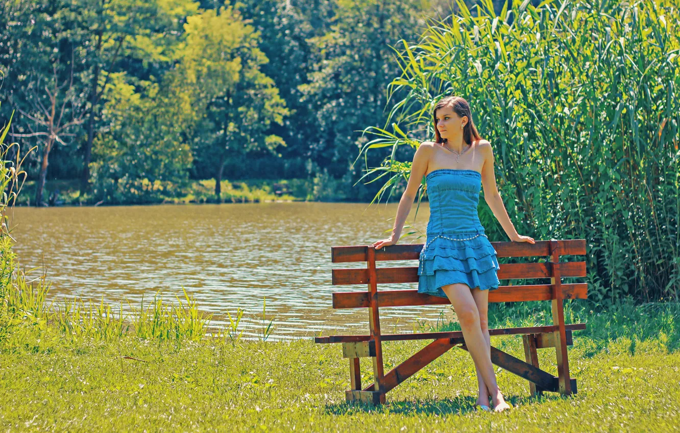 Wallpaper summer, girl, nature, river for mobile and desktop, section ...