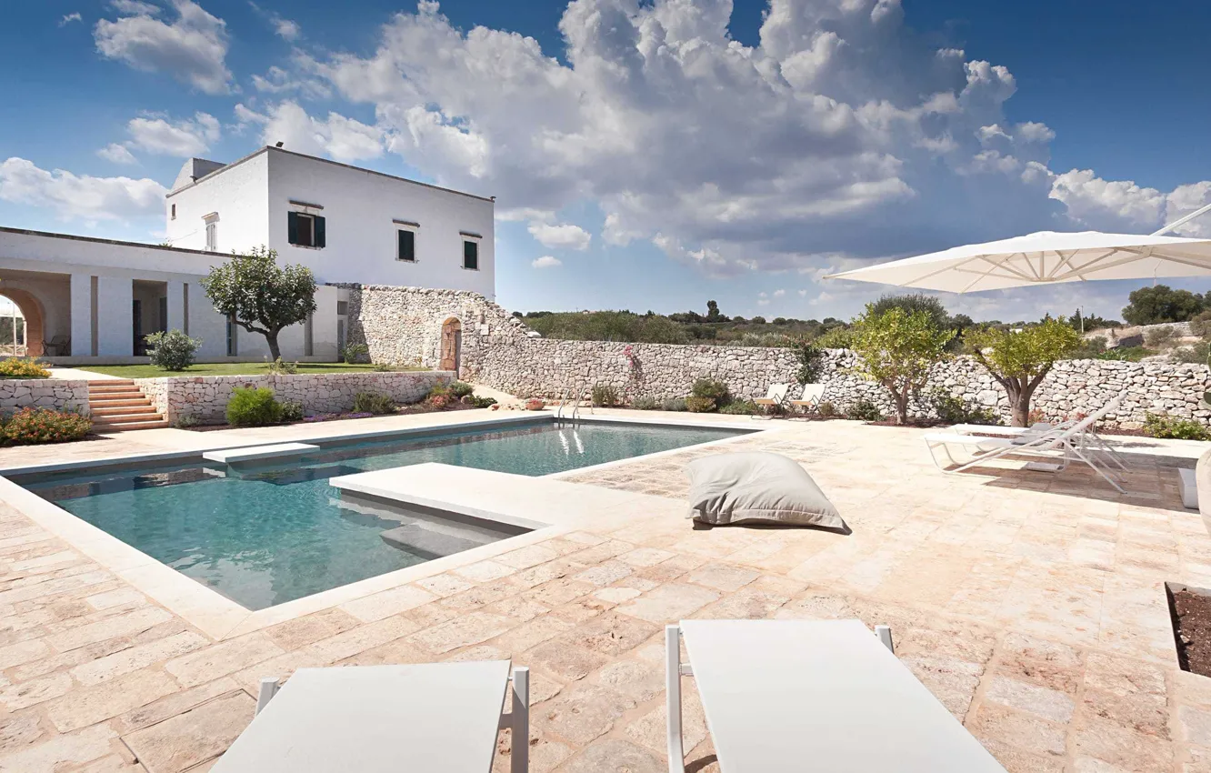 Wallpaper Villa, pool, Italy, architecture, terrace, Puglia, Masserie ...