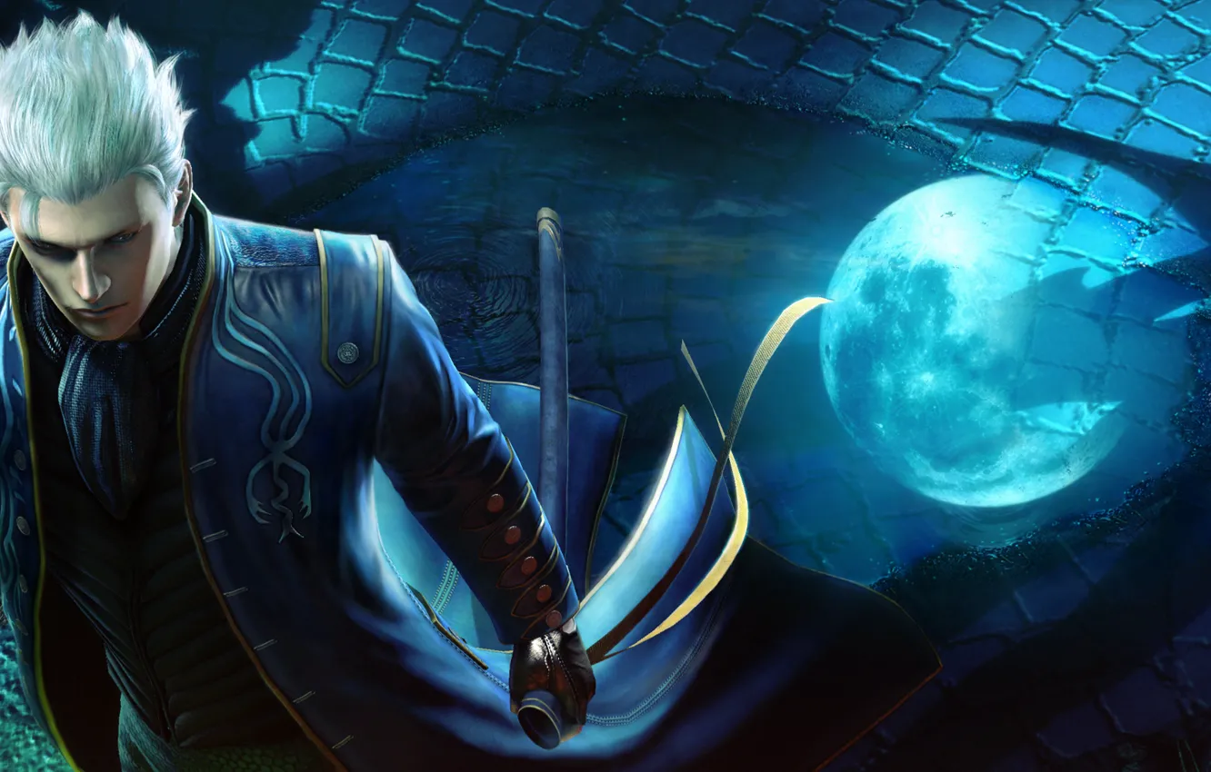 Wallpaper night, the moon, the demon, the full moon, devil may cry ...