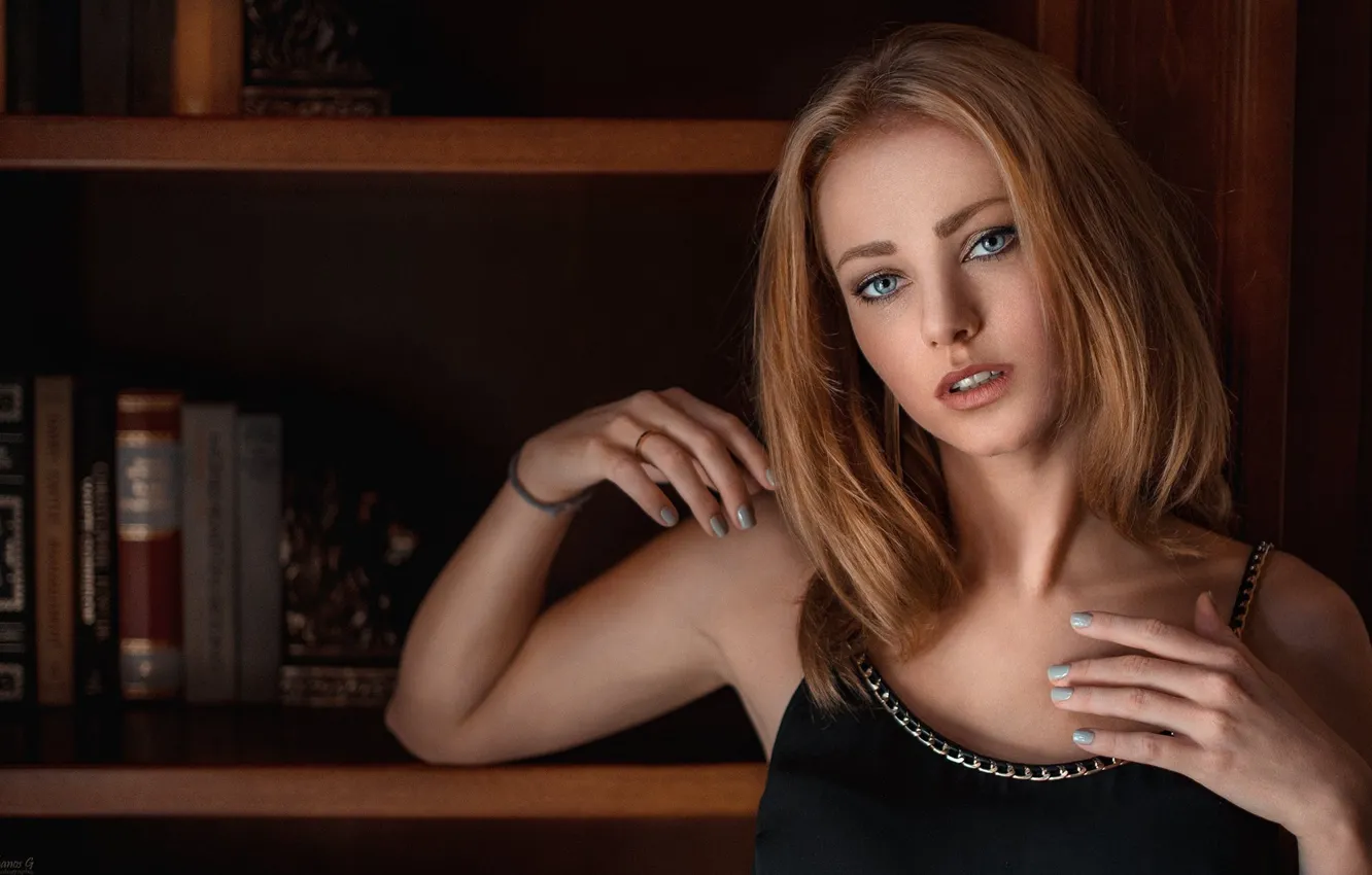 Wallpaper look, pose, model, books, hands, Stephanos Georgiou, Vasilisa Motsi With The for ...