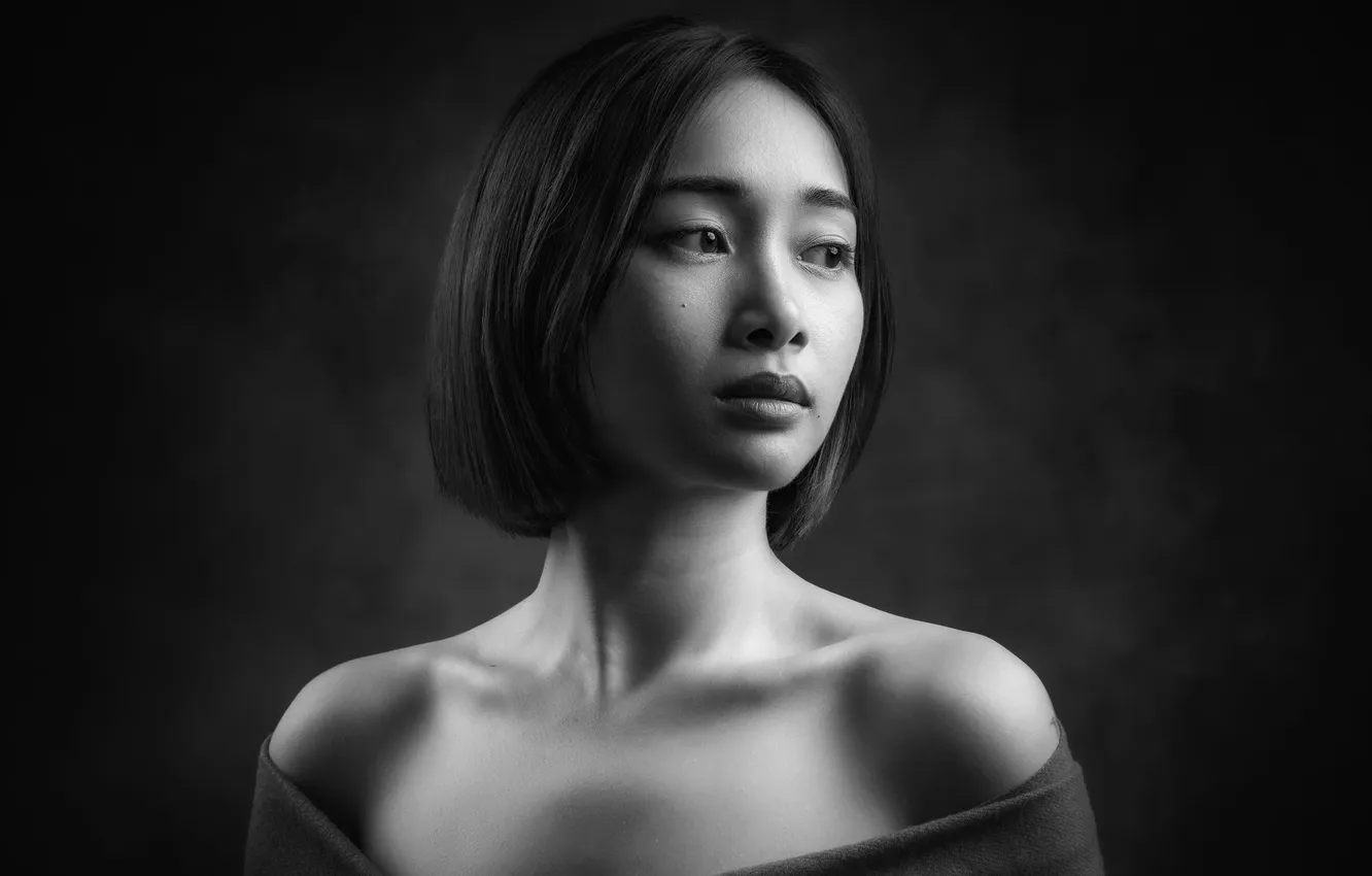 Wallpaper portrait, black and white, Asian, Hoang Viet Nguyen for mobile and desktop, section ...