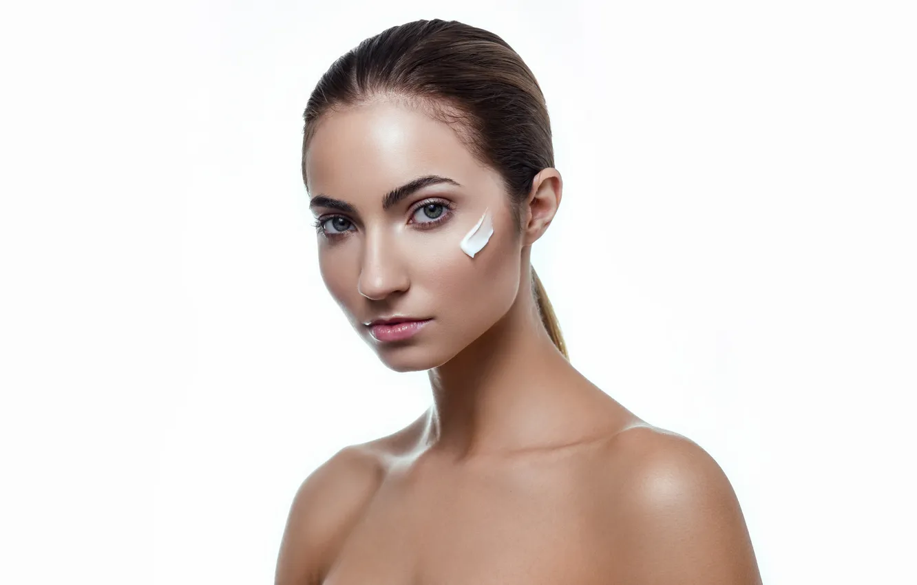 Wallpaper face, model, Anna, cream for mobile and desktop, section ...