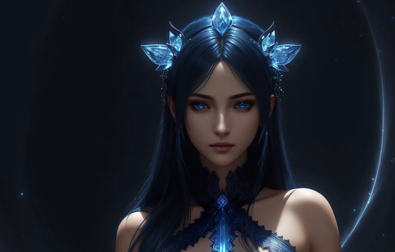 Wallpaper girl, fantasy, night, art, digital art, fantasy art, fantasy ...