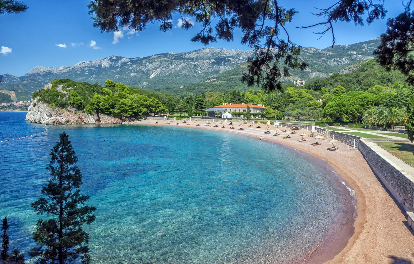 Wallpaper summer, mountains, Villa, Bay, Bay, the hotel, Adriatica ...