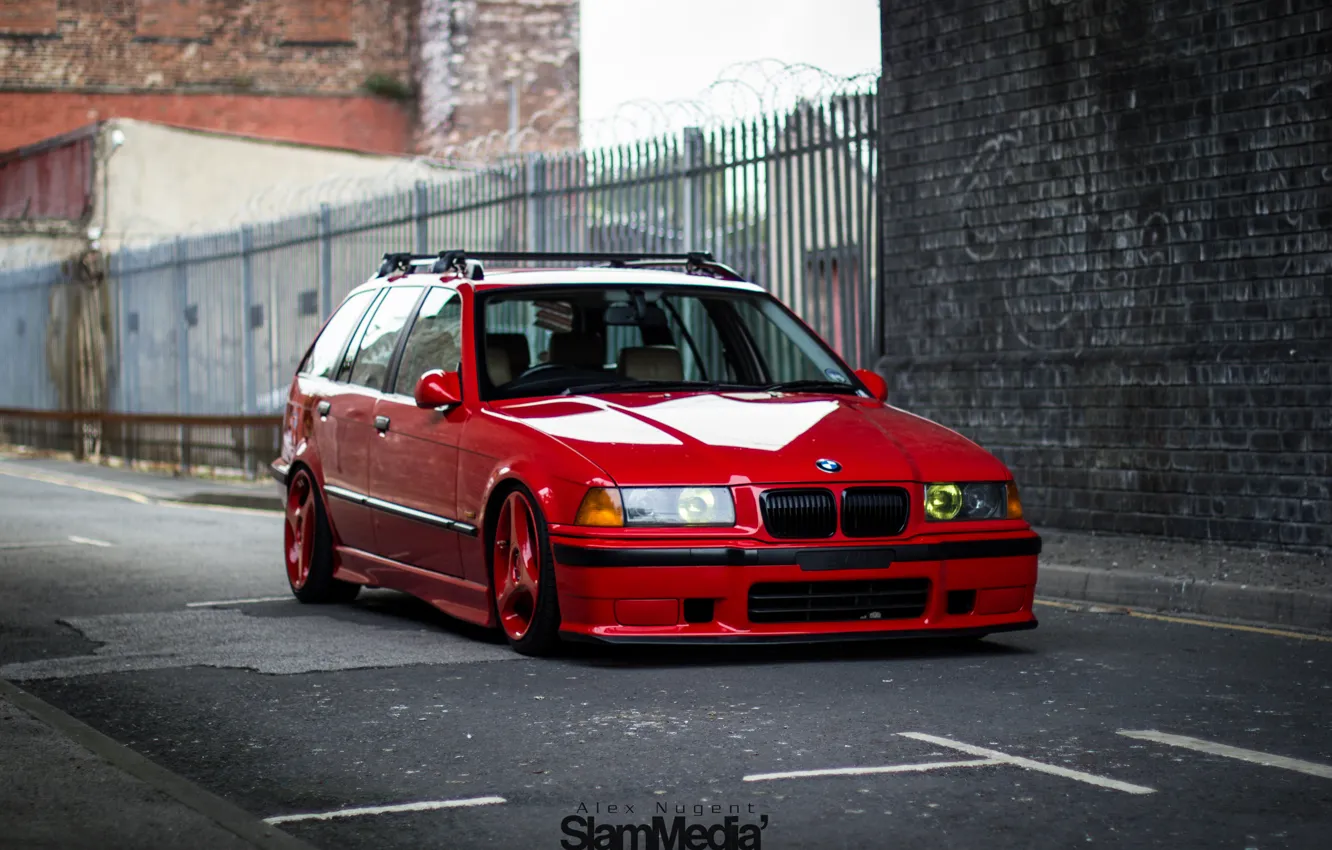 Wallpaper bmw, red, stance, e36, Touring images for desktop, section ...