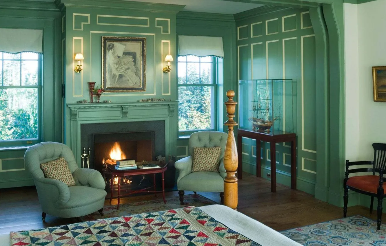 Wallpaper design, style, interior, fireplace, by Jayne Design Studio ...