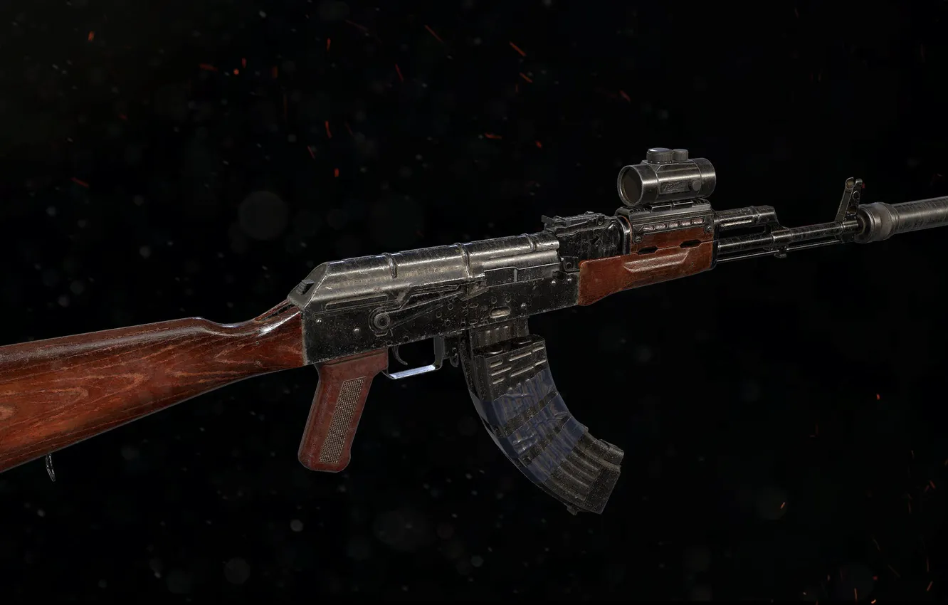 Wallpaper rendering, weapons, gun, weapon, render, custom, Kalashnikov ...