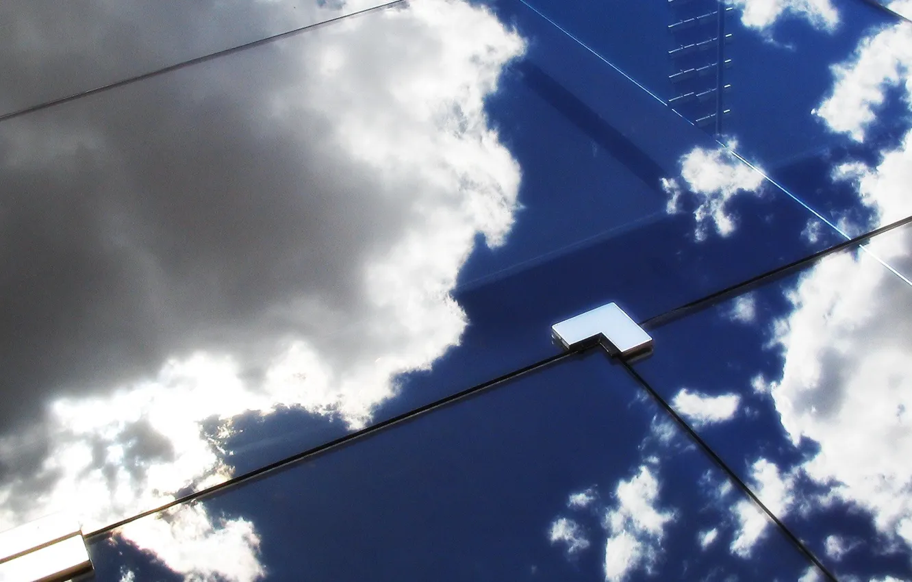 Wallpaper glass, clouds, reflection for mobile and desktop, section ...