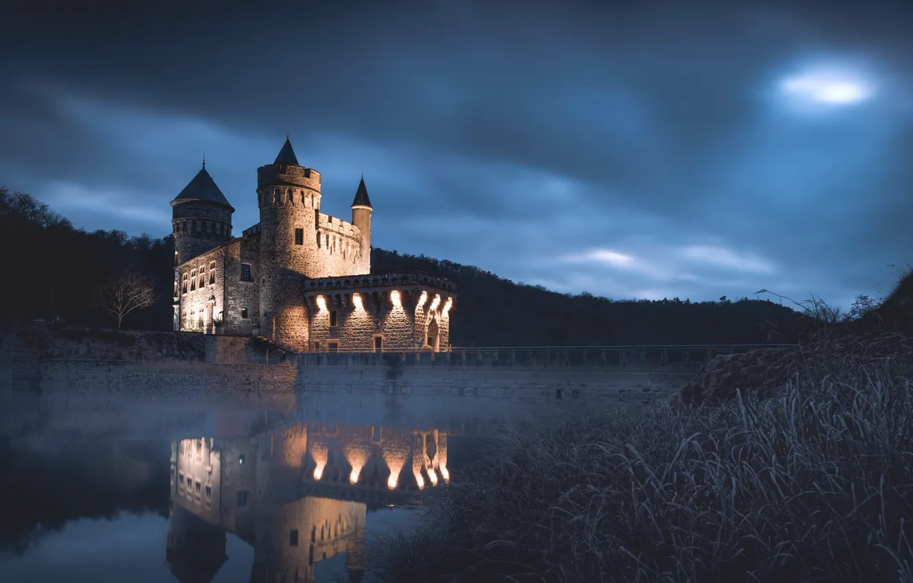 Wallpaper night, nature, castle for mobile and desktop, section пейзажи ...