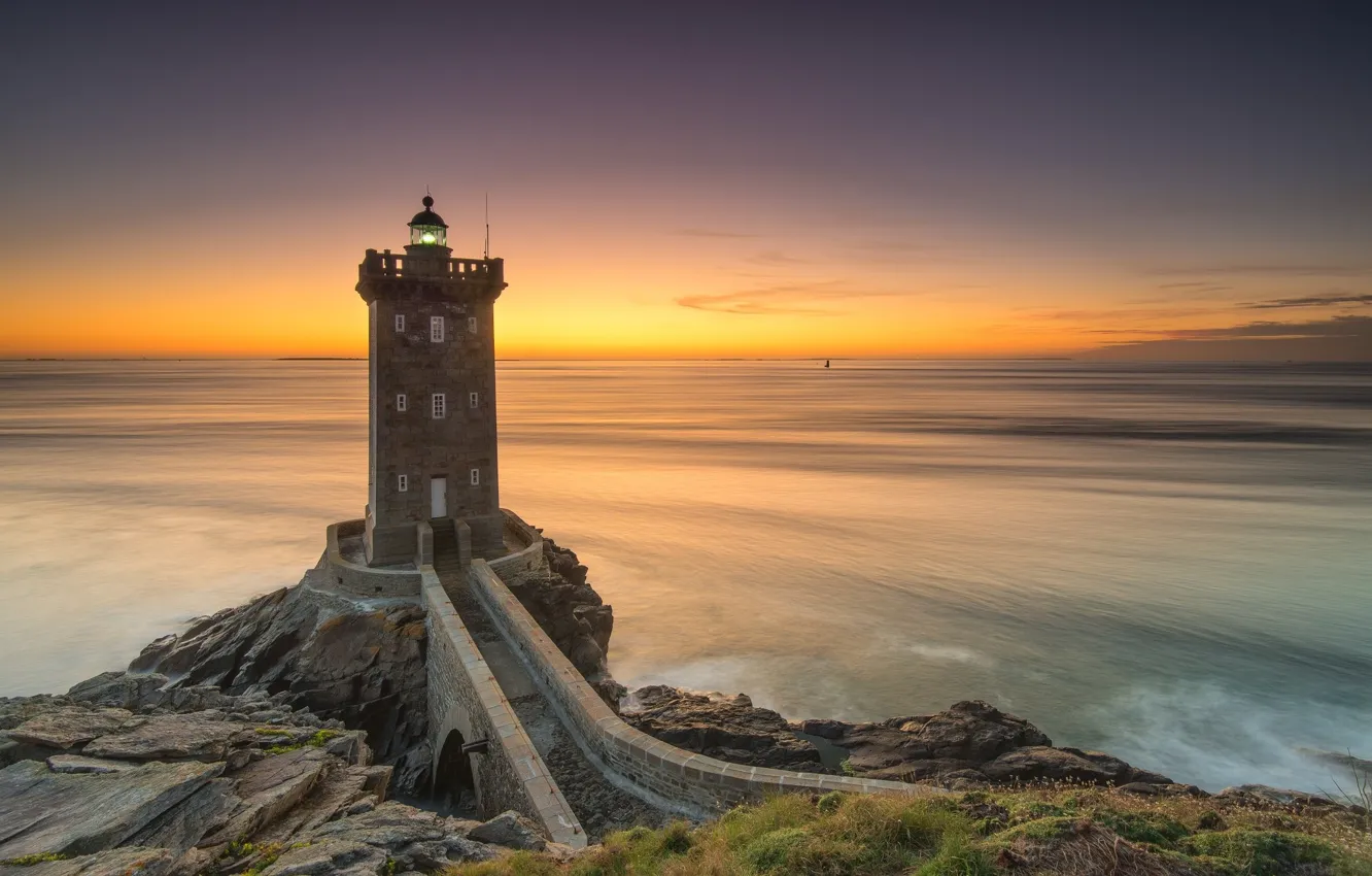 Wallpaper landscape, sunset, nature, coast, lighthouse, beauty, space ...