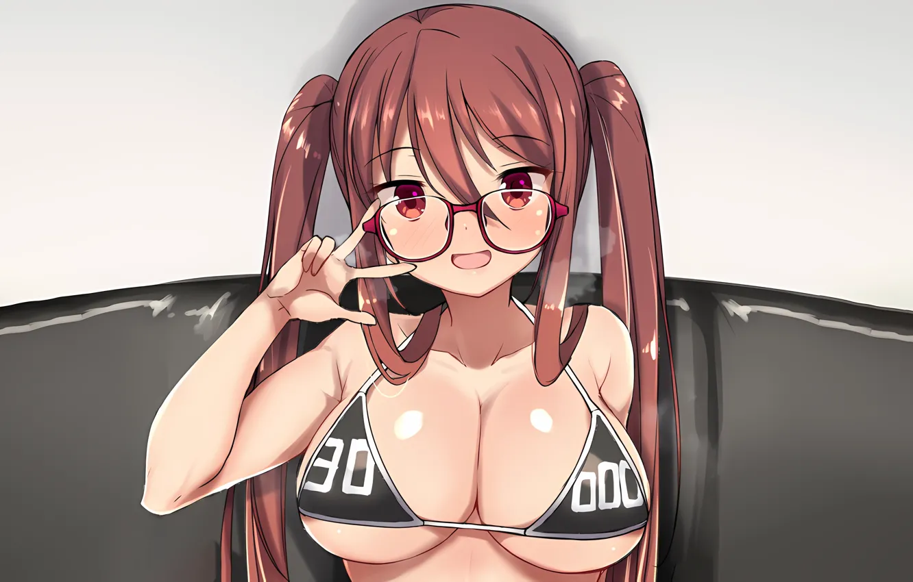 Wallpaper Girl Sexy Cleavage Long Hair Brown Hair Brown Eyes