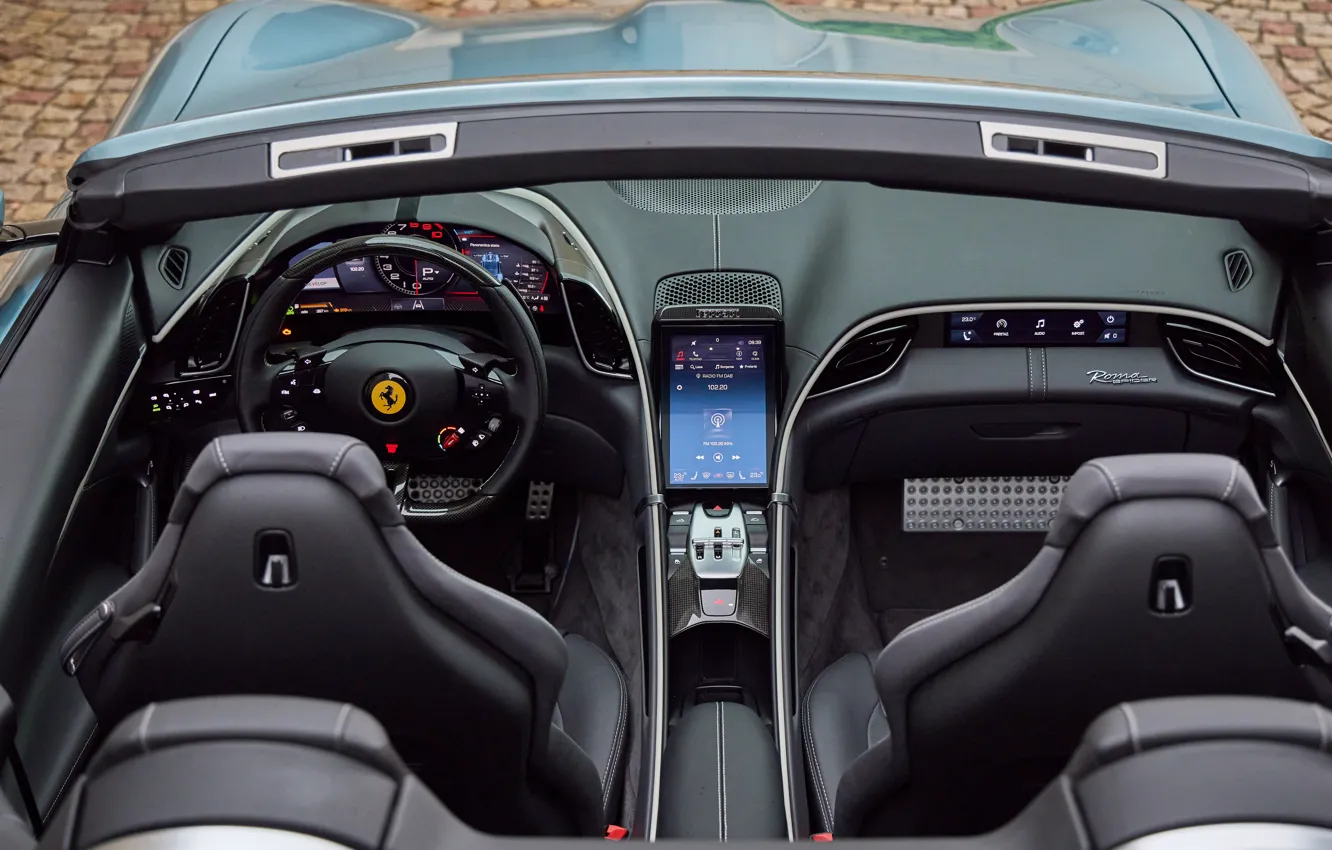 Wallpaper Ferrari, close up, Roma, Ferrari Roma Spider for mobile and ...