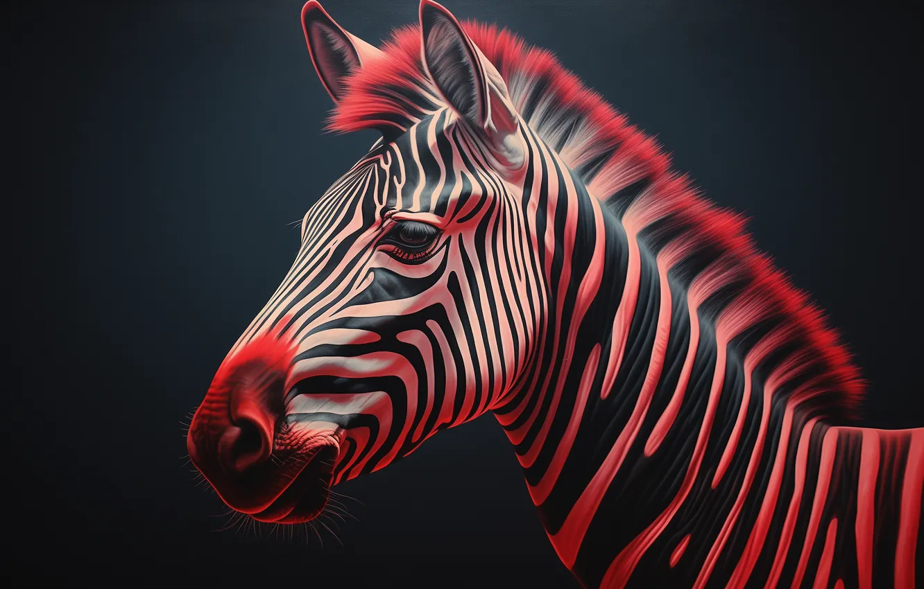 Wallpaper art, hair, realistic, zebra for mobile and desktop, section ...