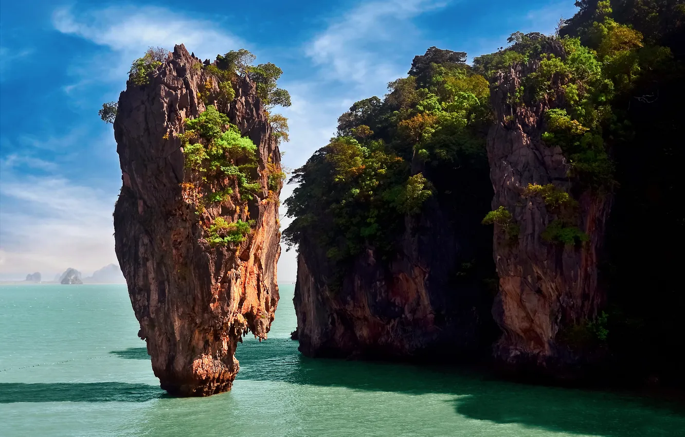 Wallpaper beach, water, rocks, sand, plants for mobile and desktop ...