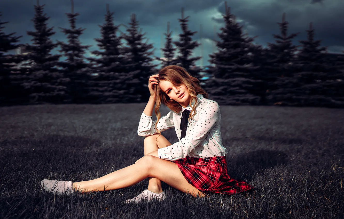 Wallpaper blouse, legs, skirt, Irina, Ira, Ivan Gorokhov for mobile and ...