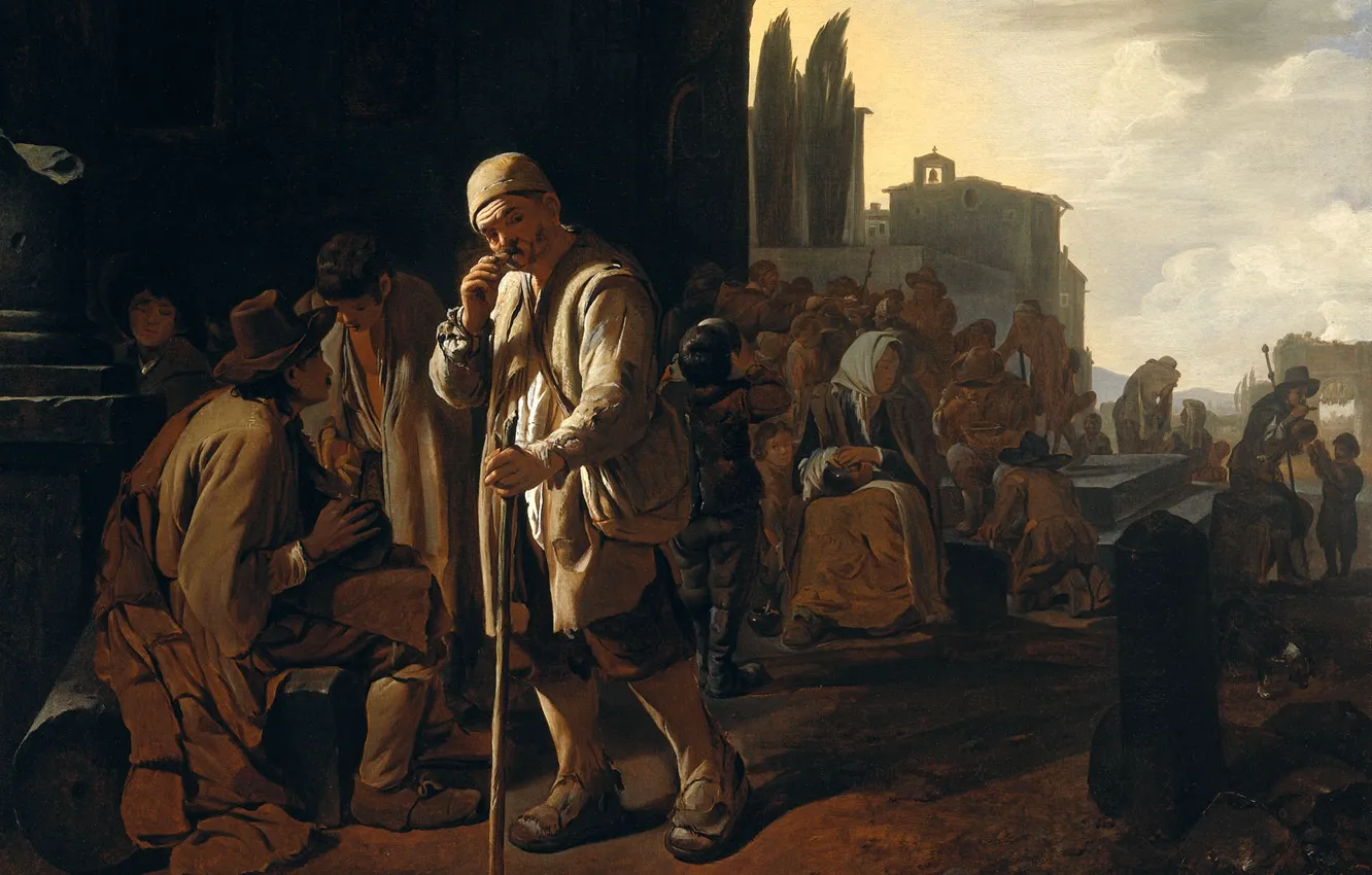 Wallpaper oil, picture, canvas, Michael Swerts, Food for the Hungry for ...