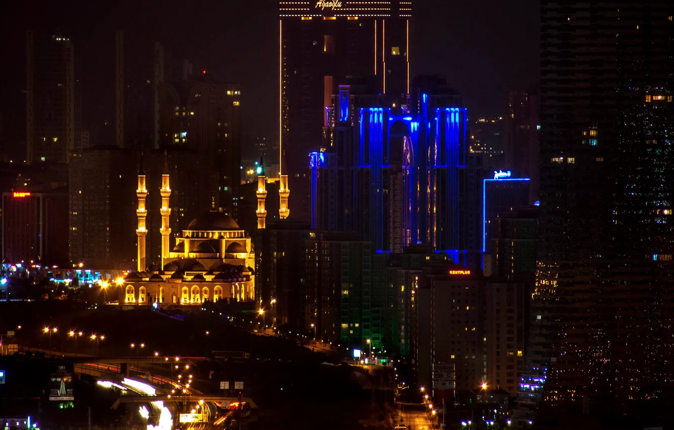 Wallpaper night, mosque, Istanbul, Turkey, night, Istanbul, Turkey ...