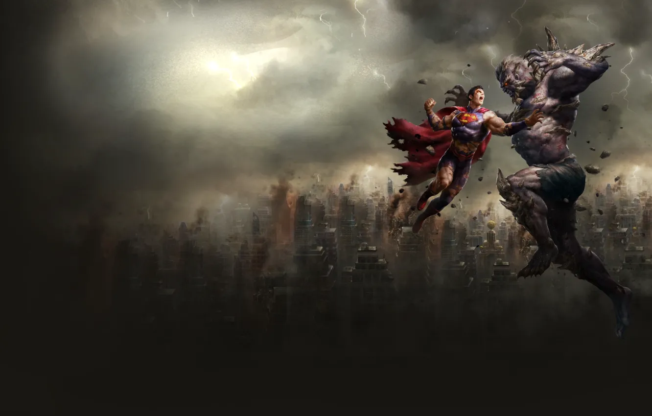 Wallpaper Superman, Comics, DC Comics, Fight, Doomsday for mobile and ...