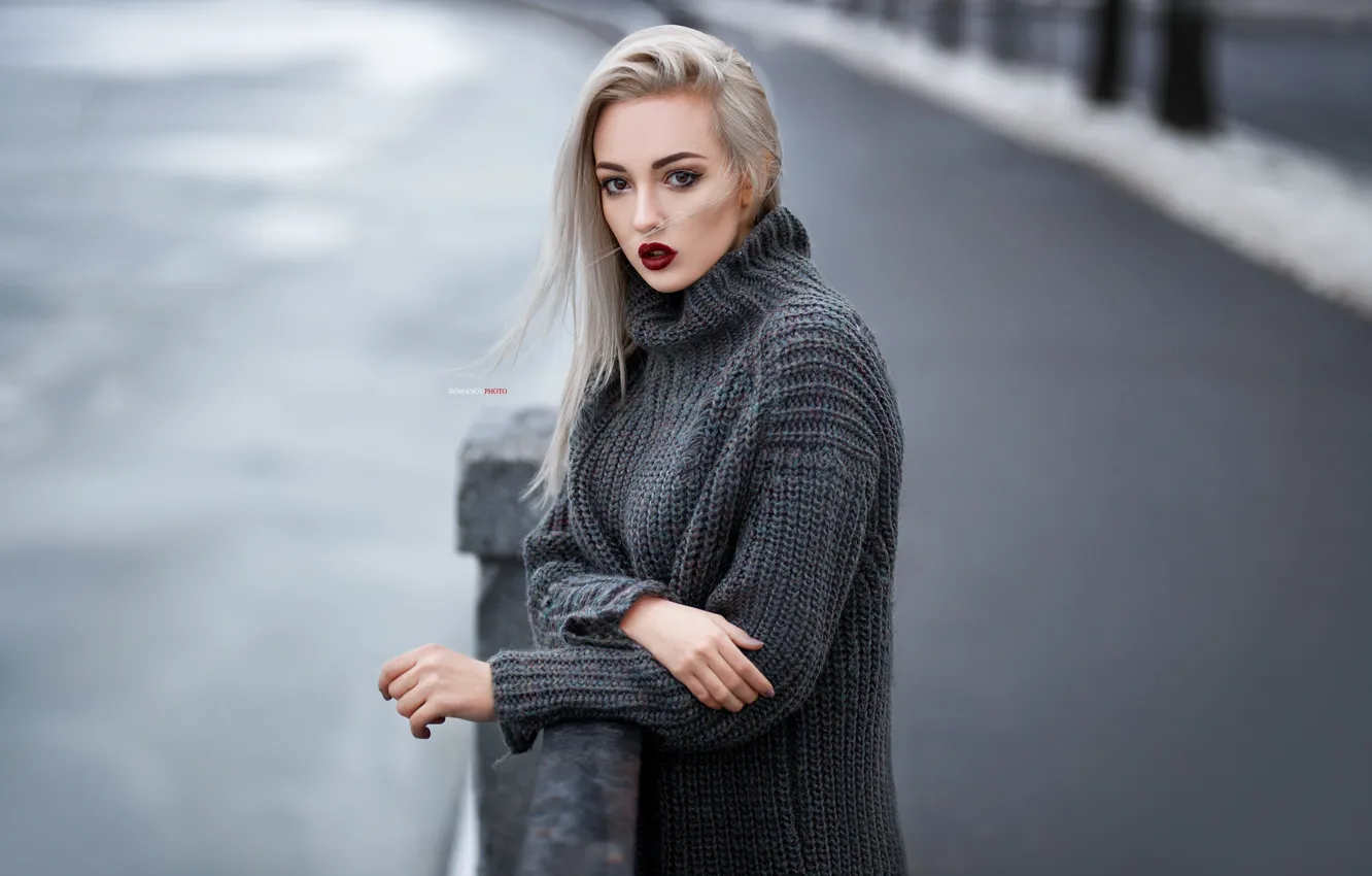 Wallpaper Look Pose Girl Blonde Maxim Romanov For Mobile And