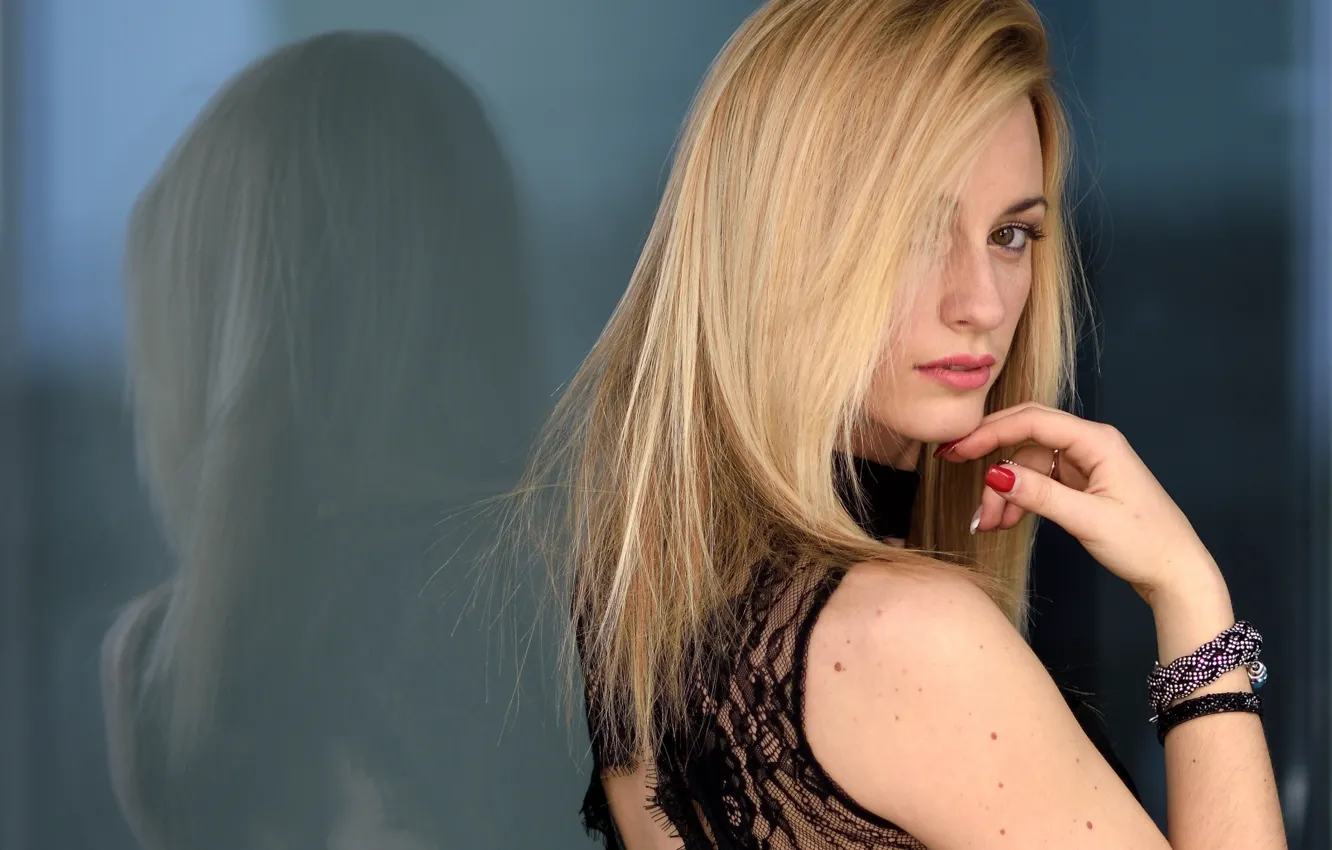 Wallpaper girl, beauty, blonde, brown eyes, Marco Maria Marcolini for ...