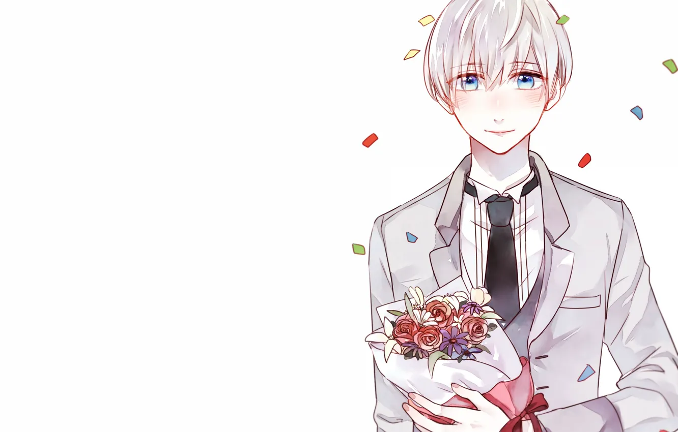 Wallpaper flowers, bouquet, guy, Nier Automata, YoRHa No 9 Type S for ...