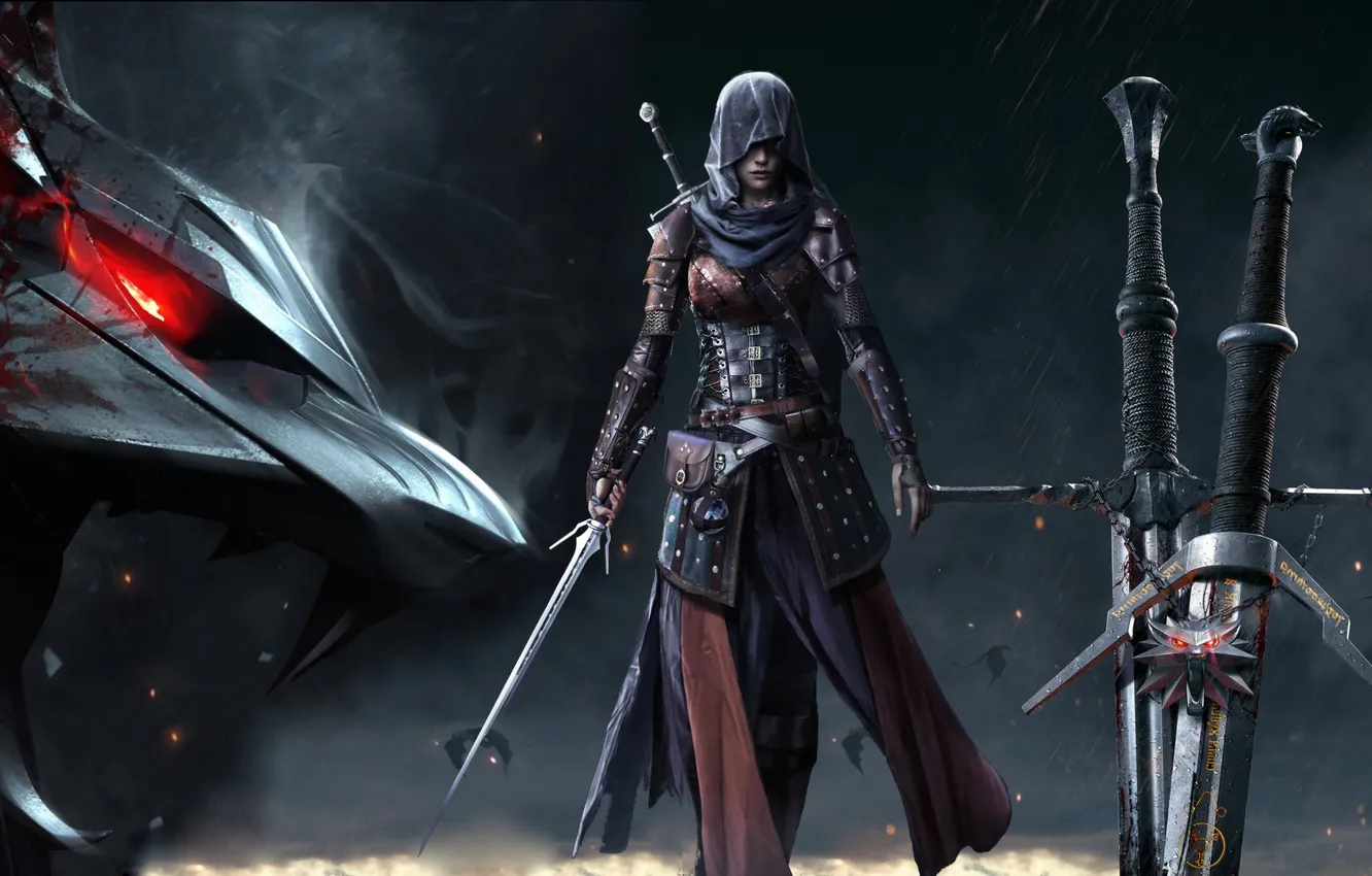 Wallpaper sword, swallow, The Witcher 3 Wild Hunt, The Witcher 3 Wild ...