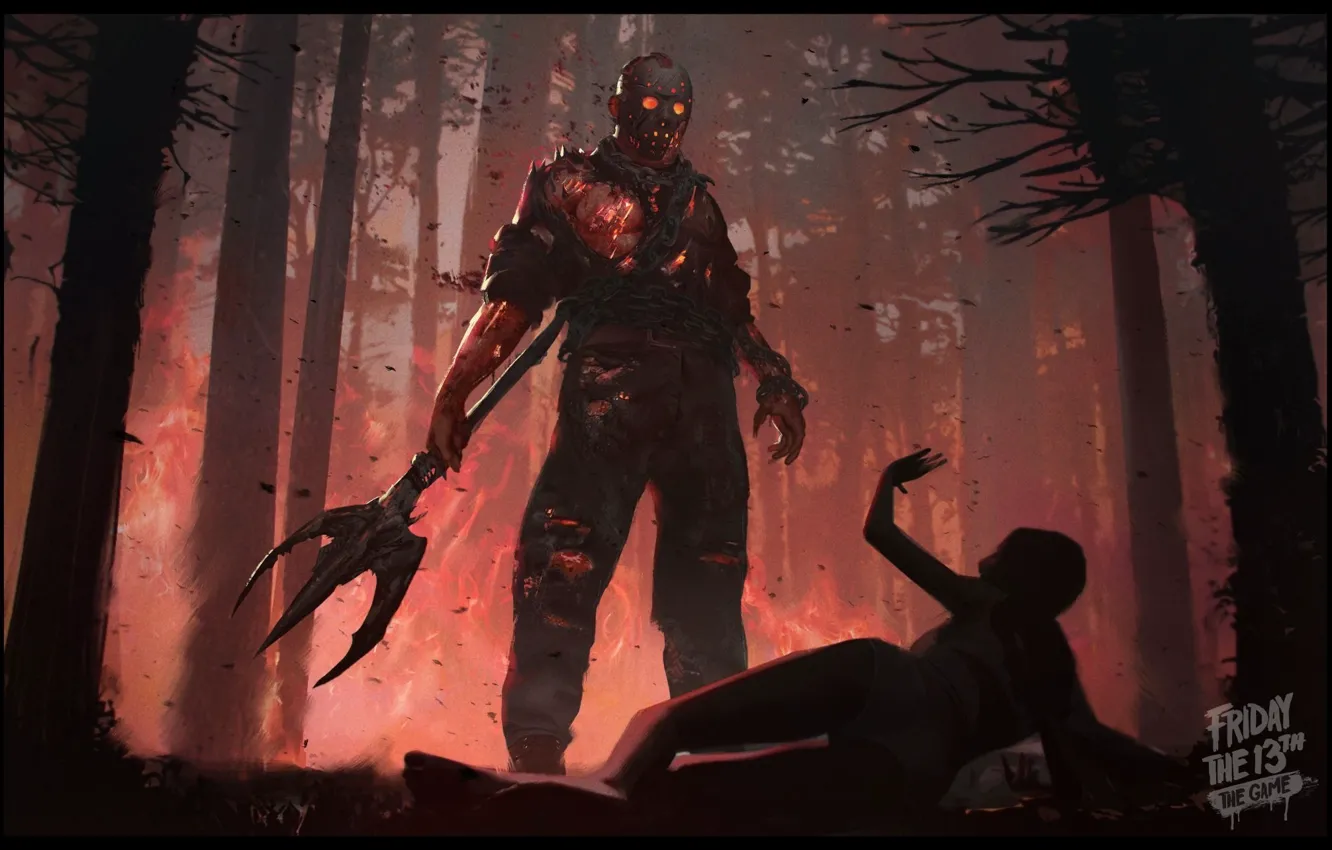 Wallpaper demon, girl, Friday the 13th, Jason Voorhees, game, forest ...