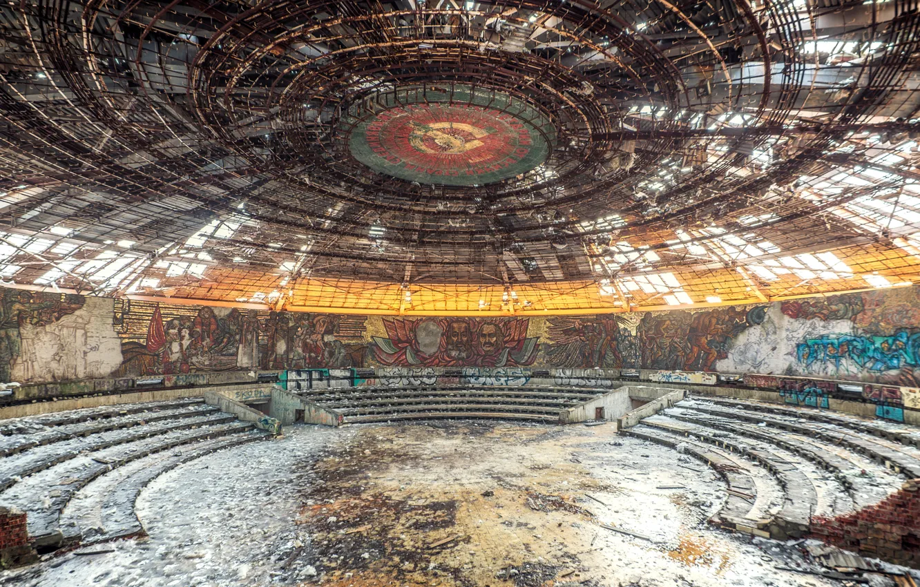 Wallpaper colors, dirt, ruins, abandoned building, Buzludzha Monument ...