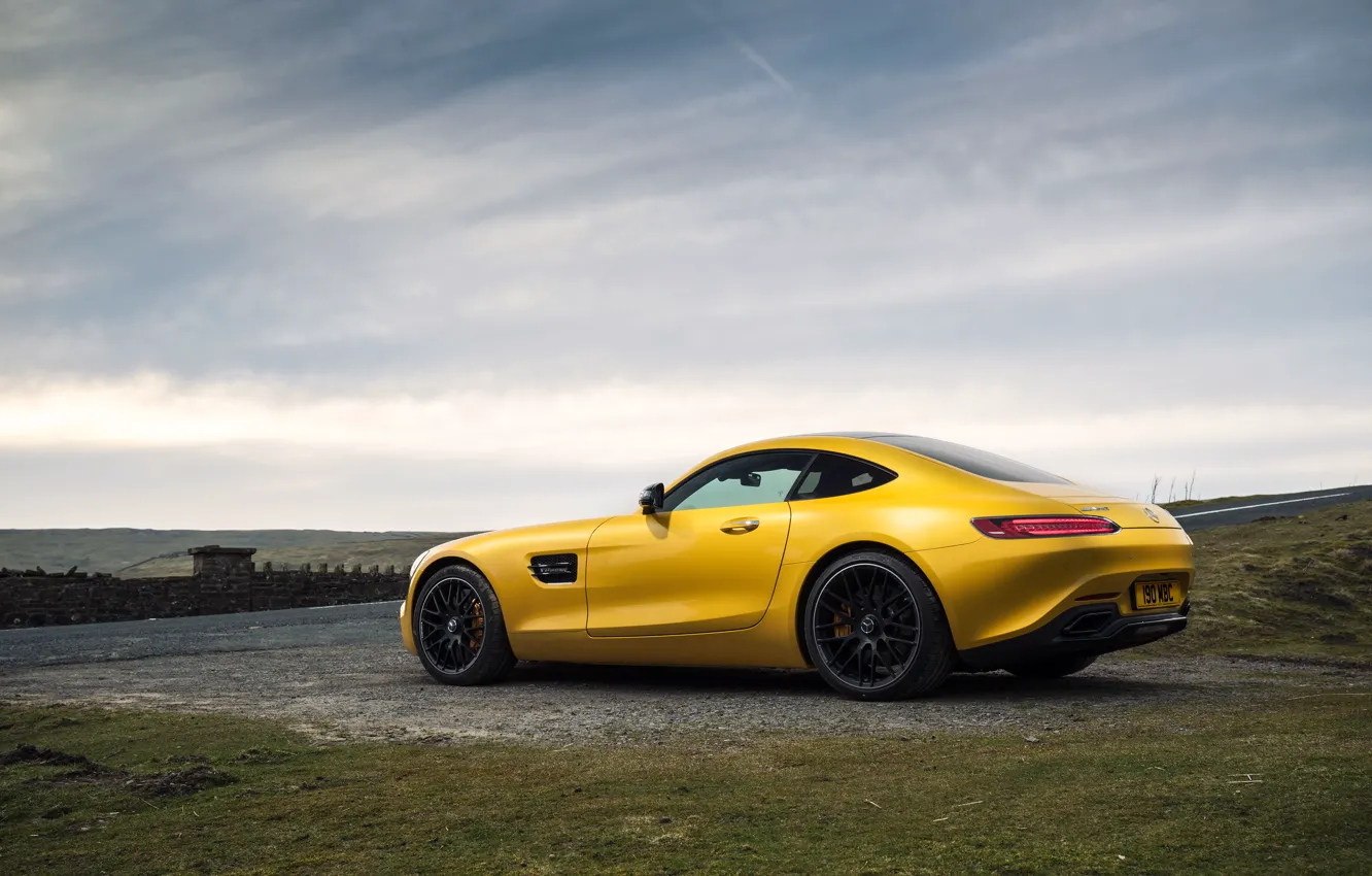 Wallpaper yellow, Mercedes, Mercedes, AMG, AMG, UK-spec, 2015, GT S for mobile and desktop ...