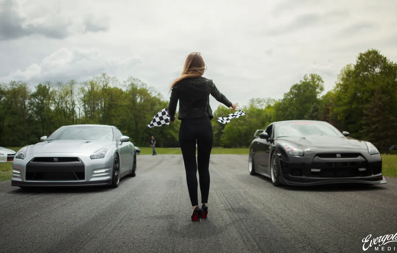 Wallpaper machine, asphalt, girl, trees, pose, race, model, figure for ...