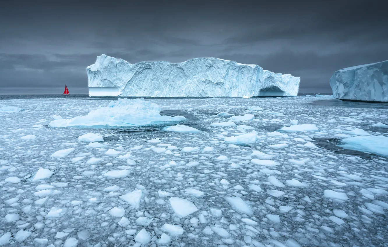 Wallpaper sea, sailboat, Aisberg for mobile and desktop, section ...
