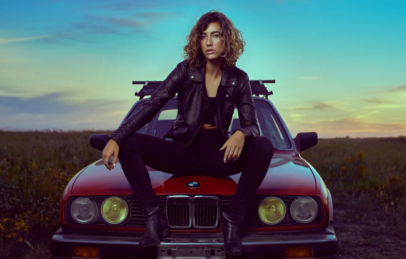 Wallpaper machine, auto, pose, model, BMW, jacket, Mark Tiu, She Molnar ...