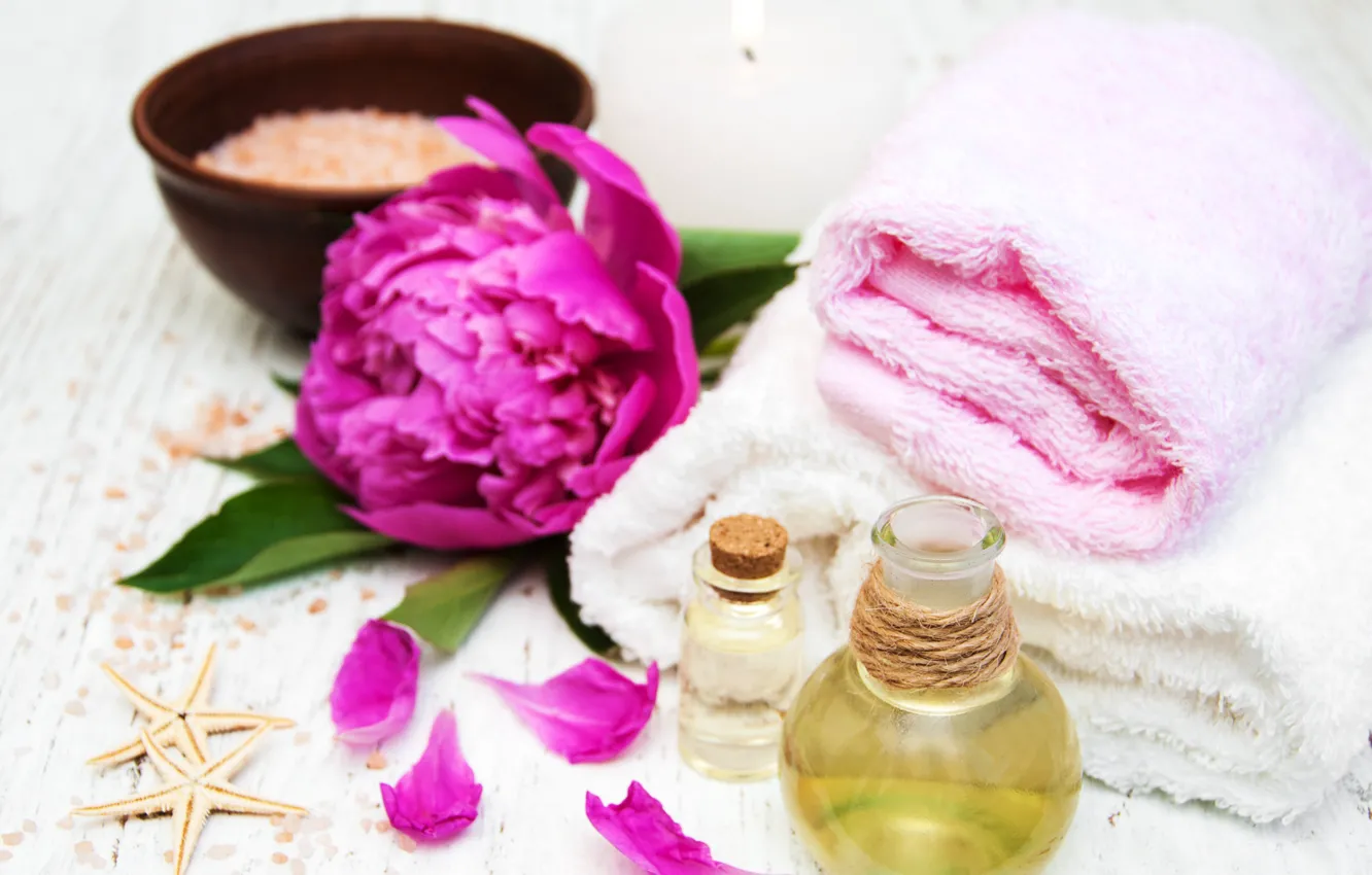 Wallpaper flowers, oil, towel, Spa, peonies for mobile and desktop ...