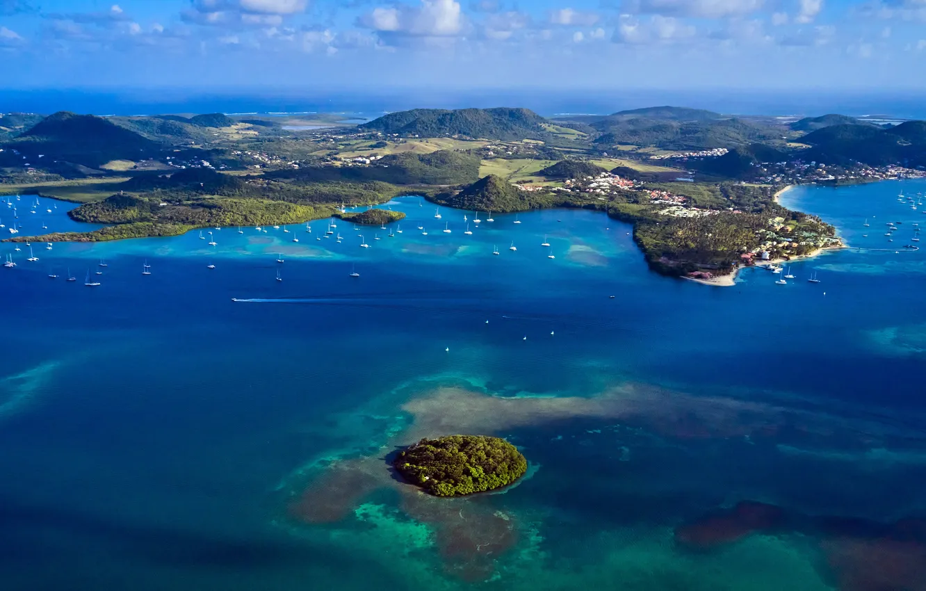Wallpaper Island, Horizon, Tropics, Beauty, The view from the top ...