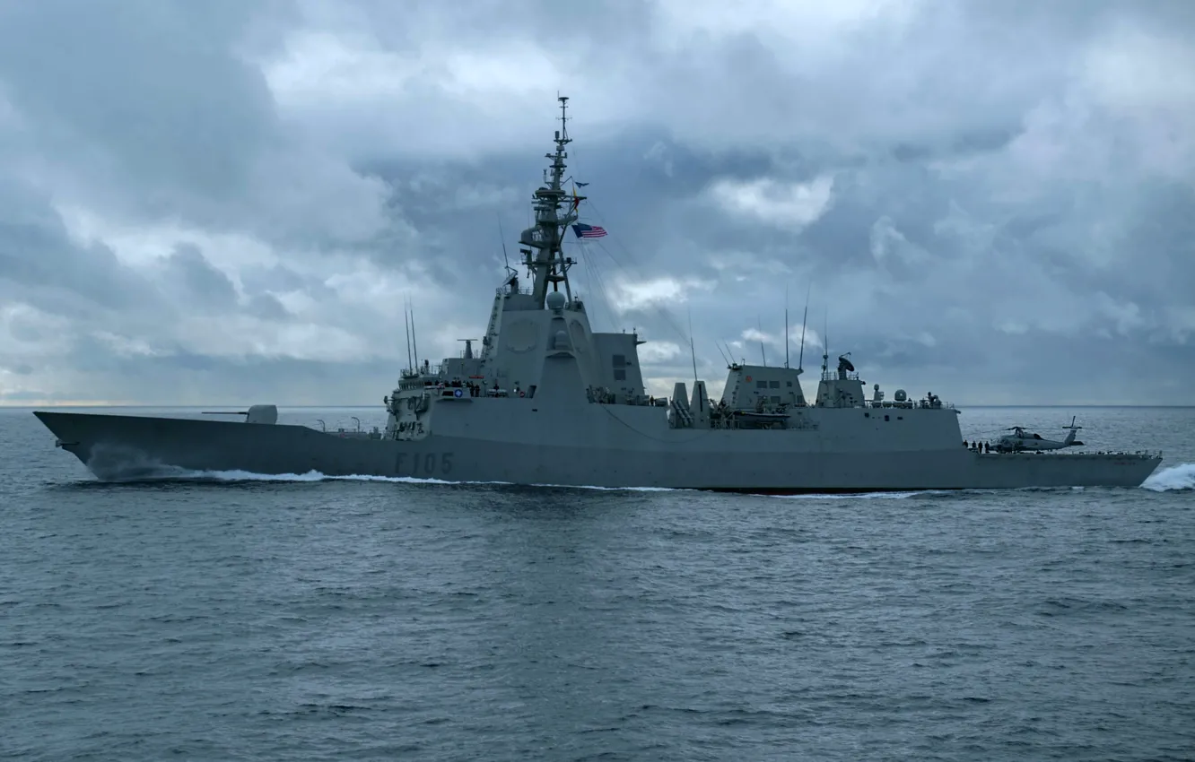 Wallpaper frigate, Spanish Navy, F105, Cristobal Colon for mobile and ...