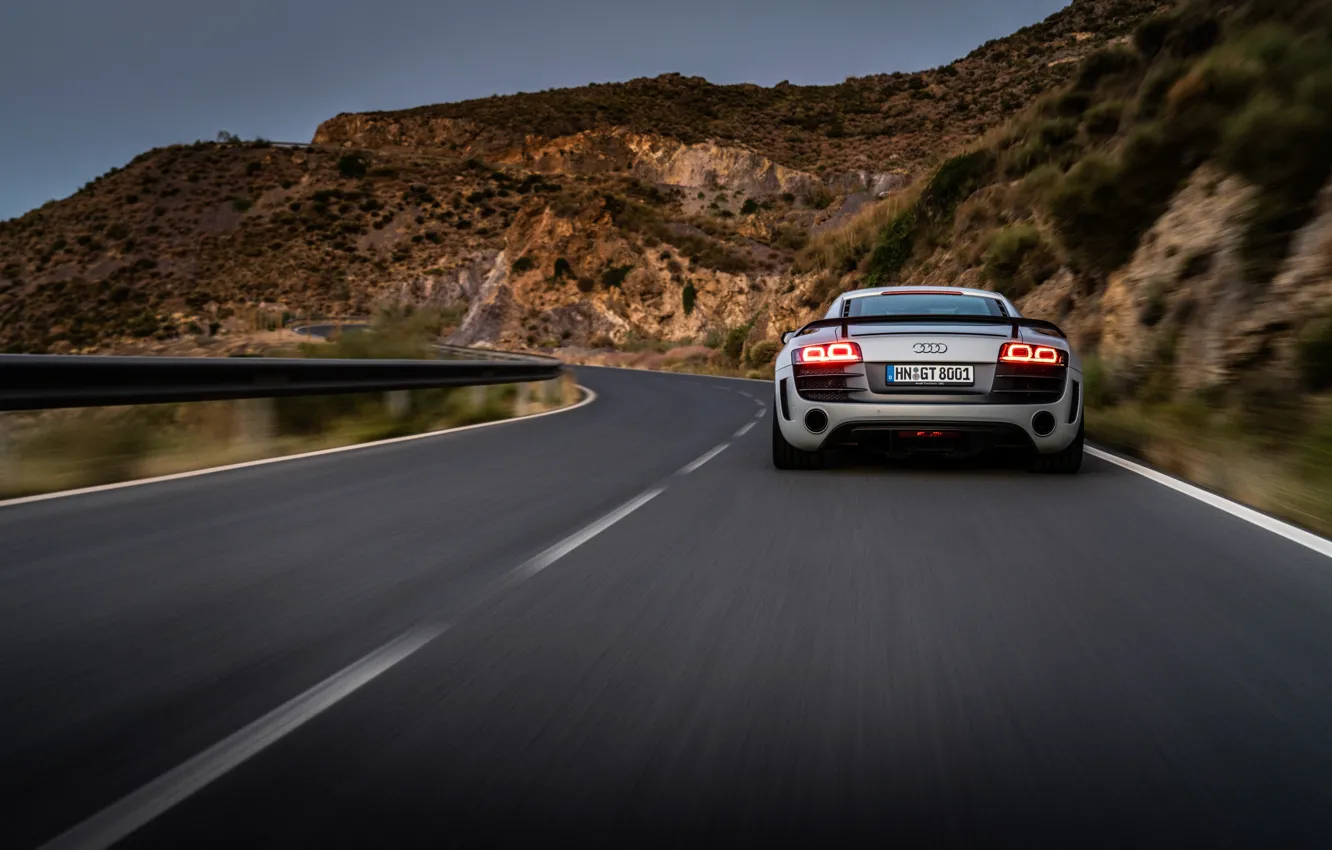 Wallpaper Audi, road, rear view, R8, Audi R8 GT Coupe images for ...
