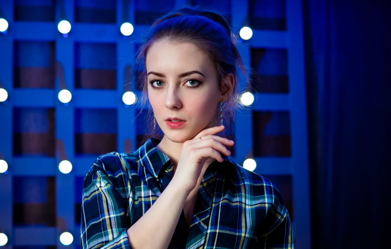 Wallpaper light, girl, fashion, studio, style, blue, eyes, model for ...