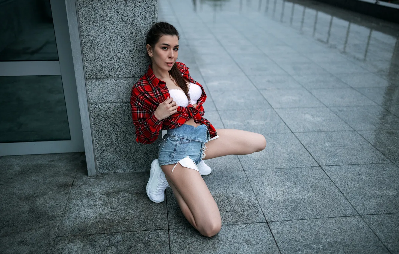 Wallpaper model, floor, pose, Vadim Podoprigora for mobile and desktop, section девушки ...