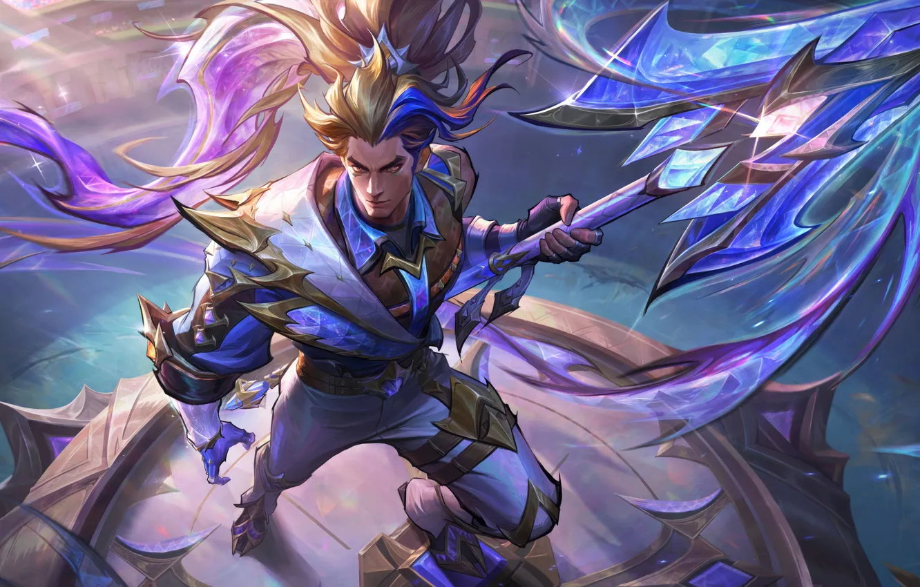 Wallpaper warrior, costume, spear, game, long hair, characters, League ...