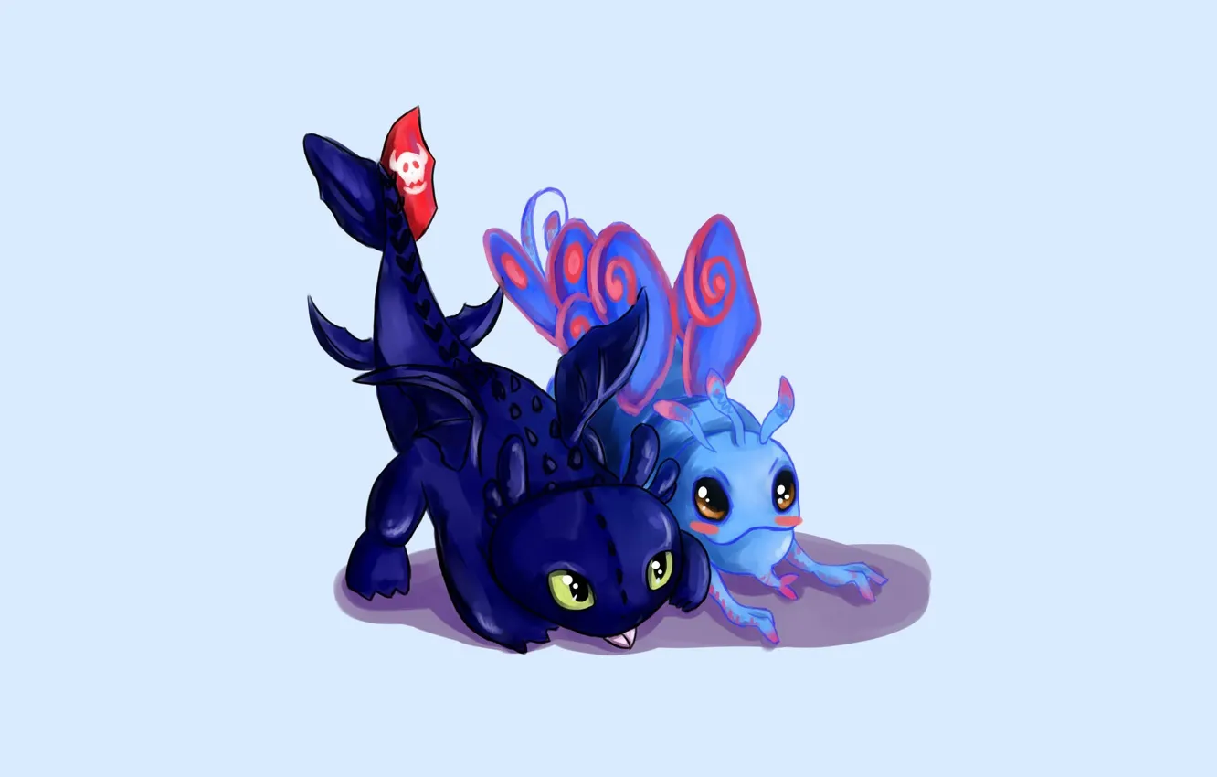 Wallpaper art, Toothless, crossover, Dota 2, crossover, Toothless, Puck ...
