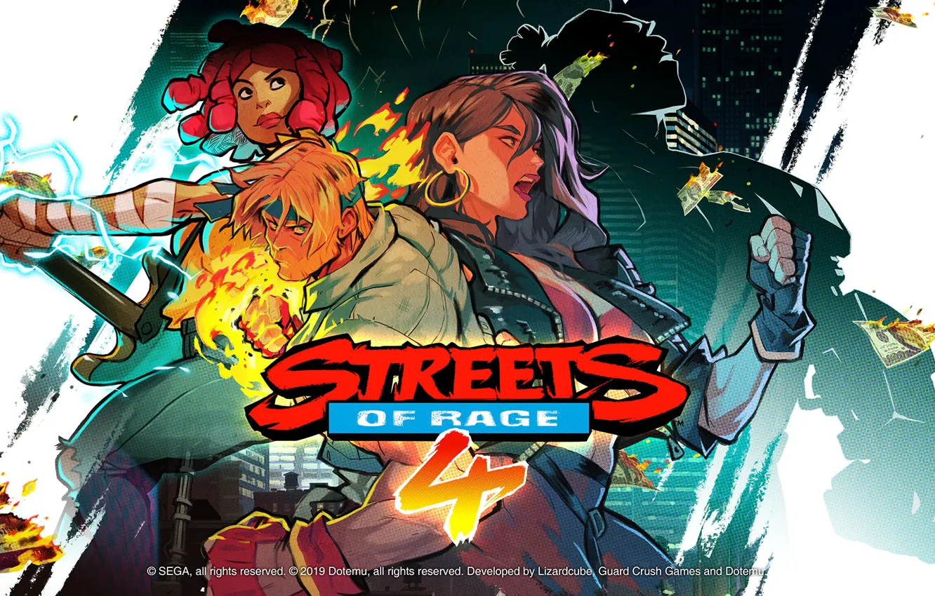 Wallpaper background, girls, fire, guy, characters, Streets of Rage 4 ...