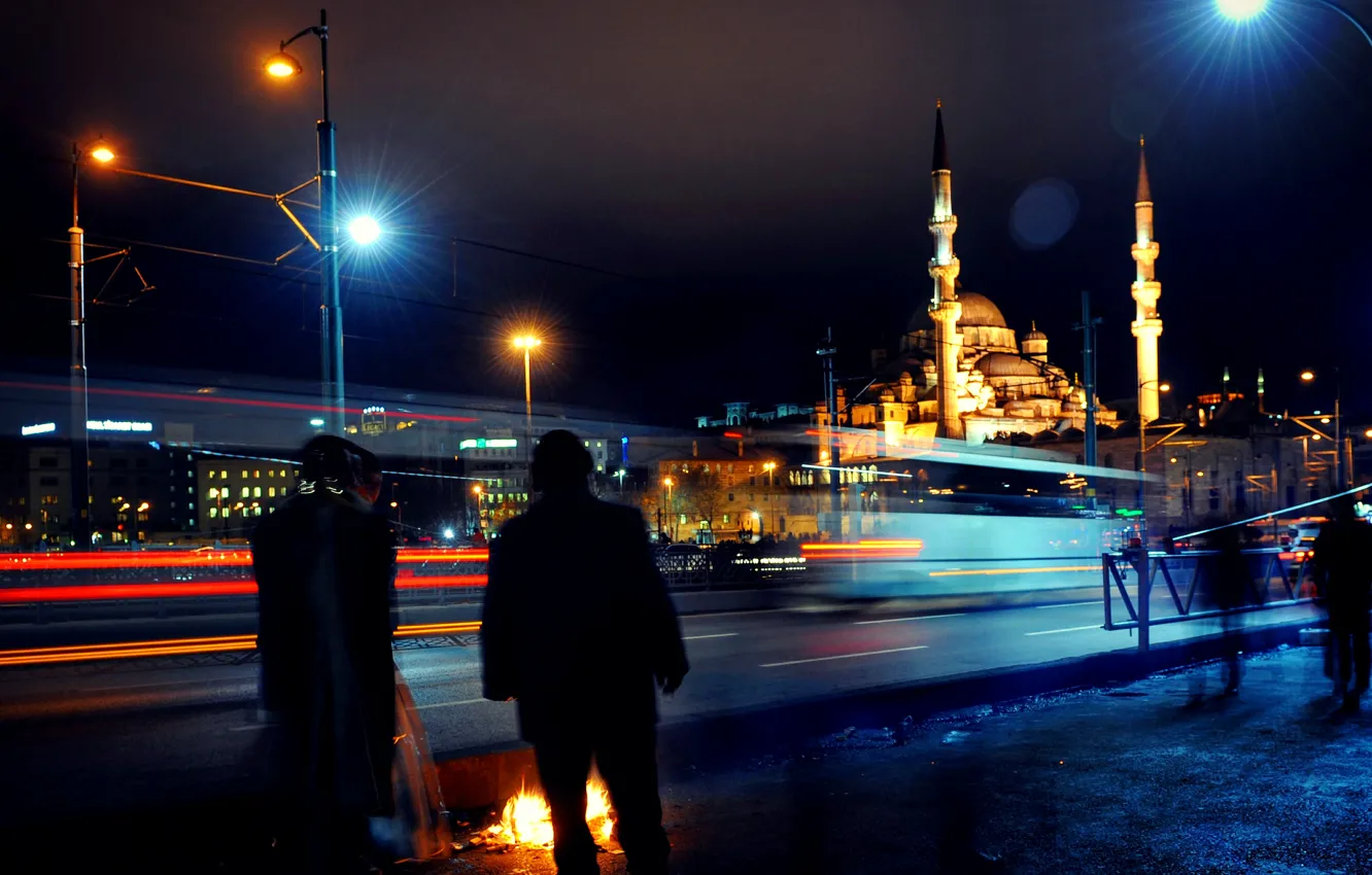 Wallpaper night, excerpt, Istanbul, Turkey, night, Istanbul, mosque ...