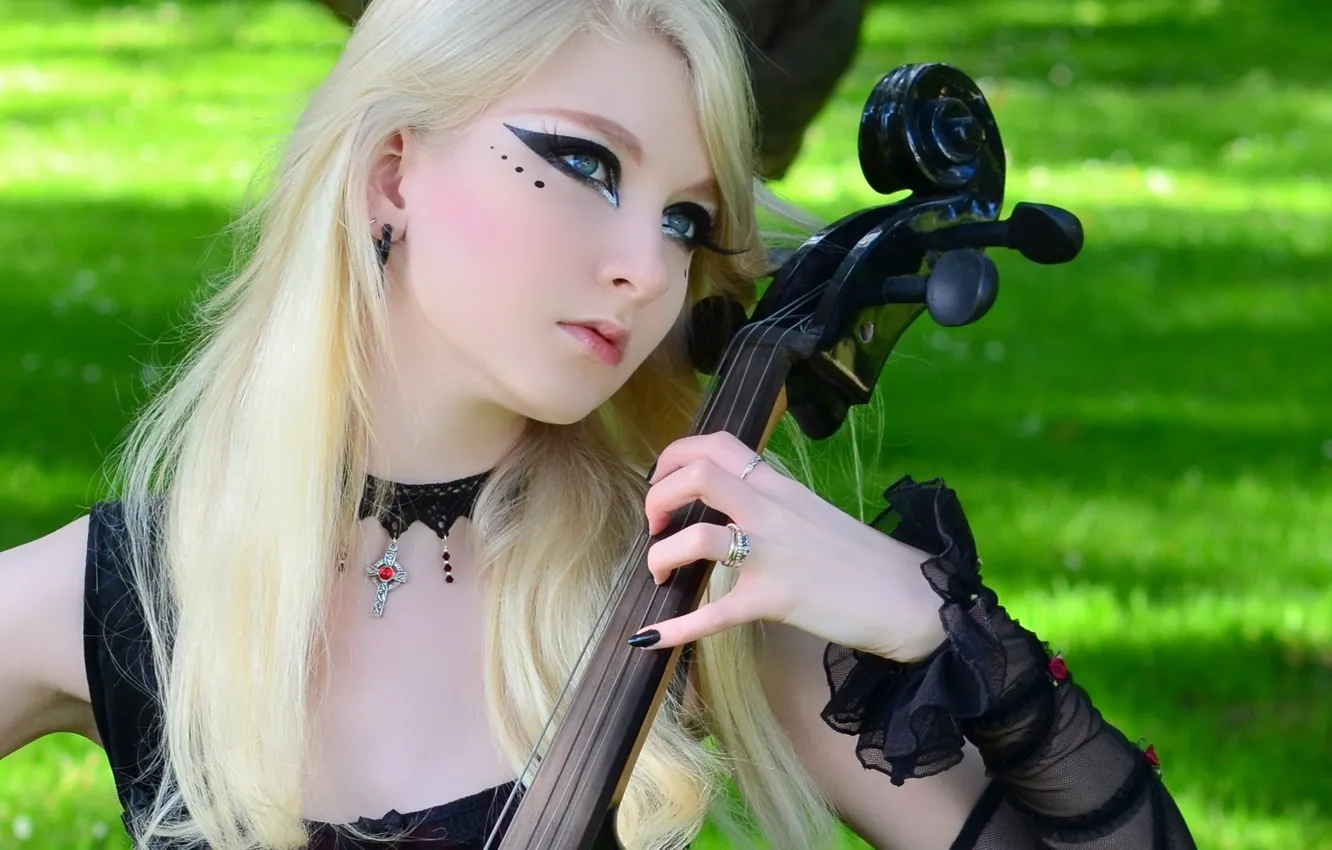 Wallpaper Nature, Blonde, Violin, Look, Maria Amanda, Stock, Romantic ...