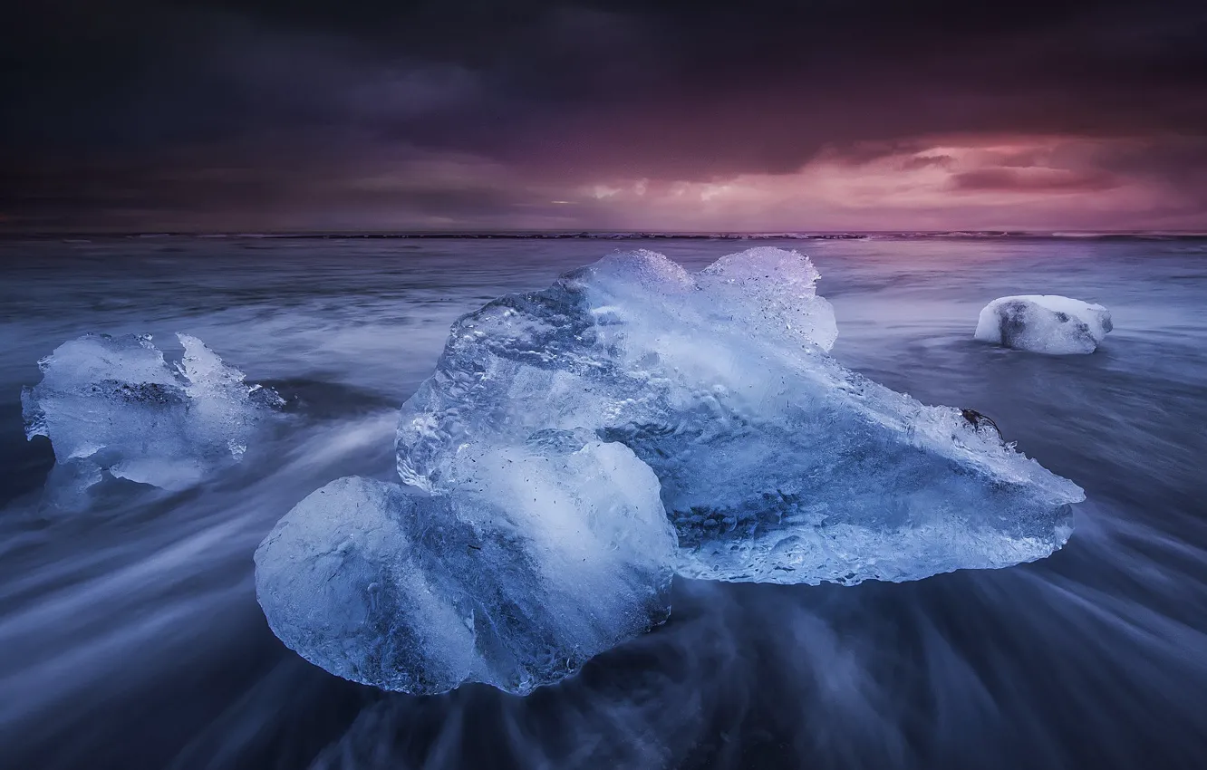 Wallpaper ice, sea, beach, nature, Iceland, the glacial lagoon of ...