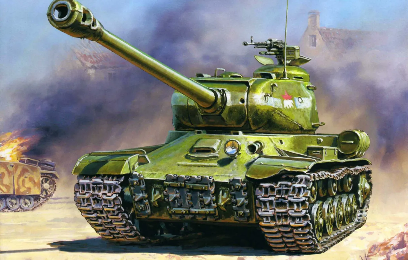 Wallpaper gun, tank, The is-2, heavy, Soviet, caliber, ww2., 122 mm for ...