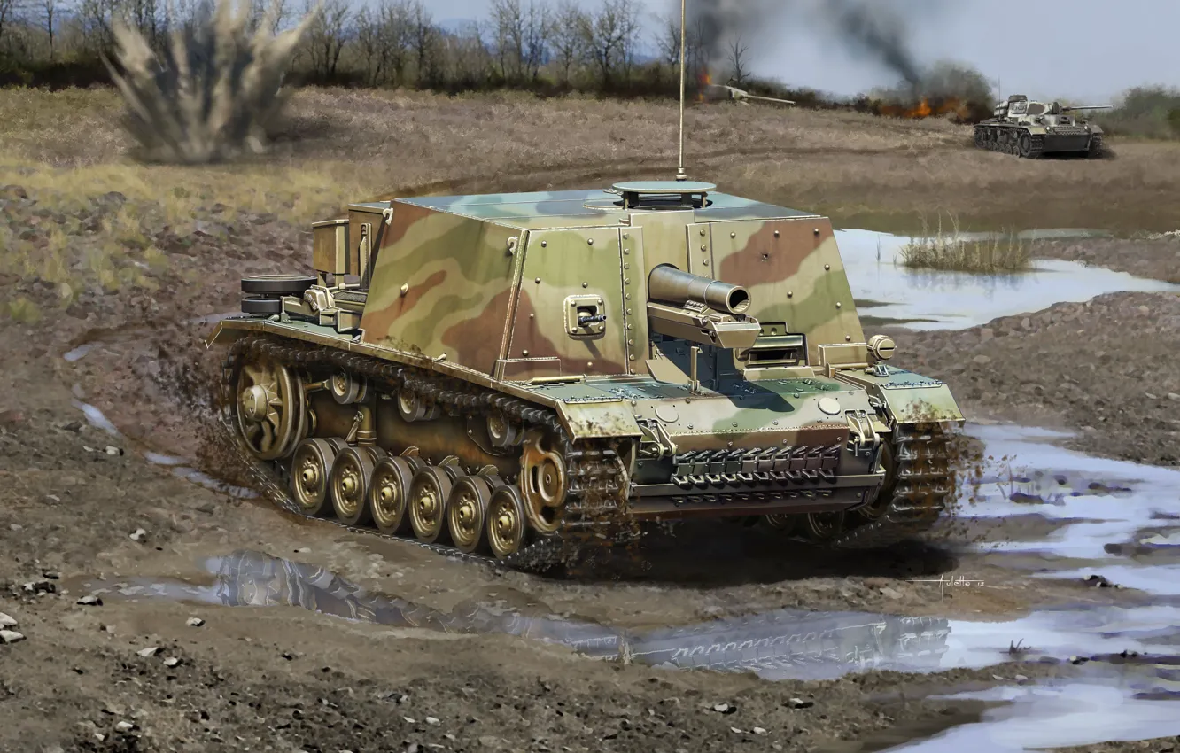 Wallpaper Germany, StuIG 33B, Assault gun, Self - propelled artillery ...