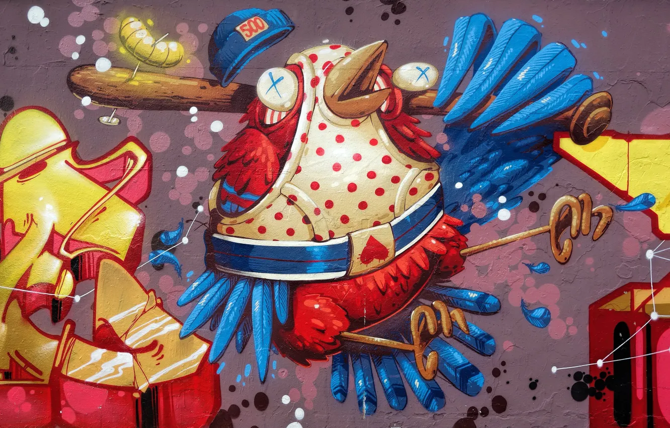 Wallpaper wall, graffiti, figure for mobile and desktop, section ...