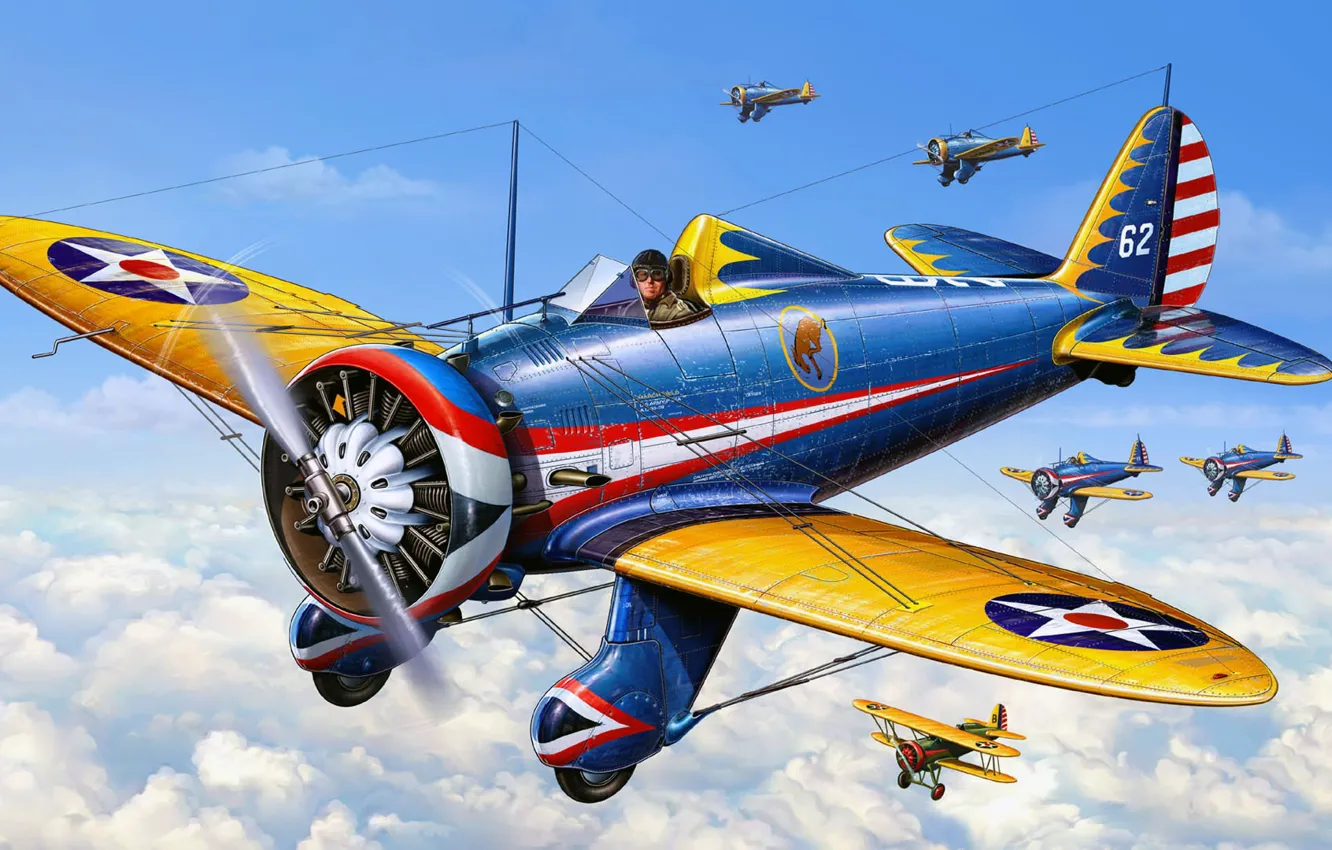 Wallpaper Boeing, Single, Peashooter, American fighter, P-26 for mobile ...